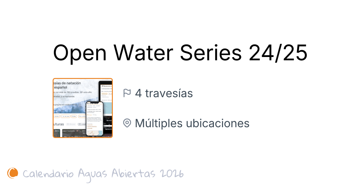 Open Water Series 24/25 ~ Calendario de Aguas Abiertas 2026